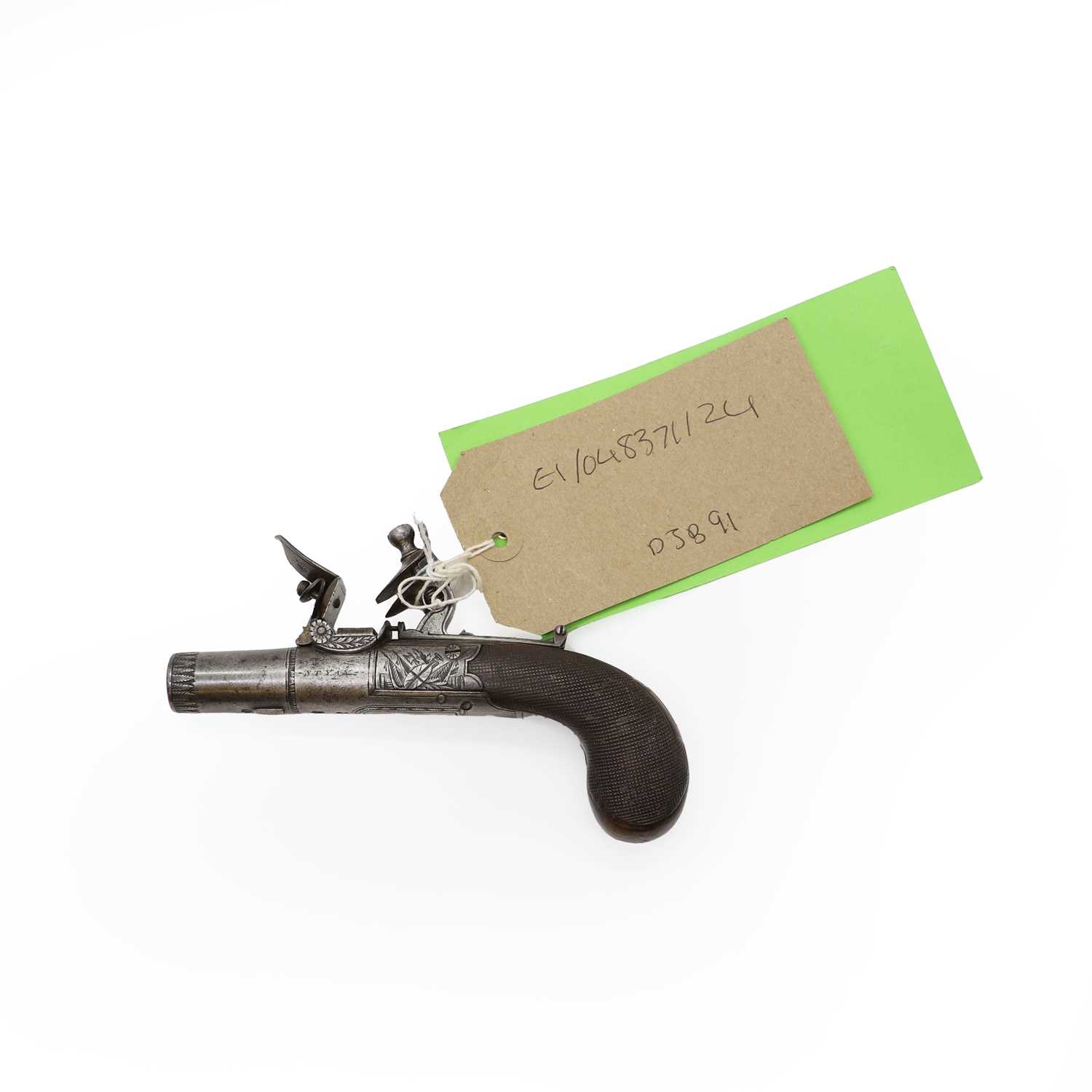 Lot 178 - A round framed flintlock pocket pistol