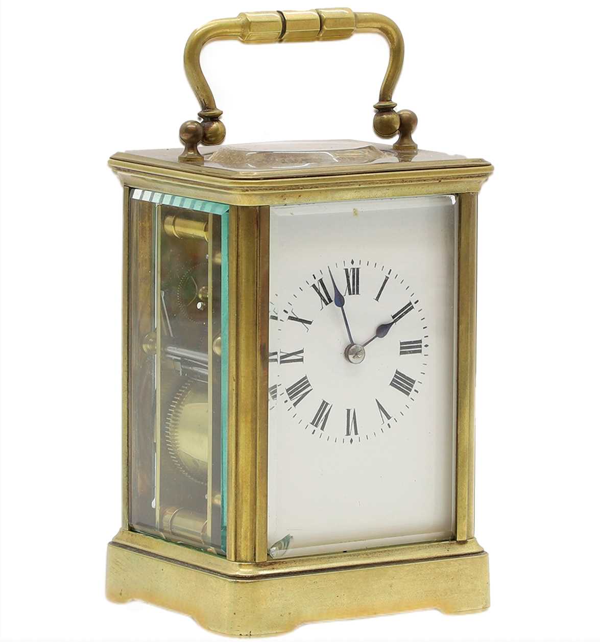 Lot 437 - A brass carriage clock