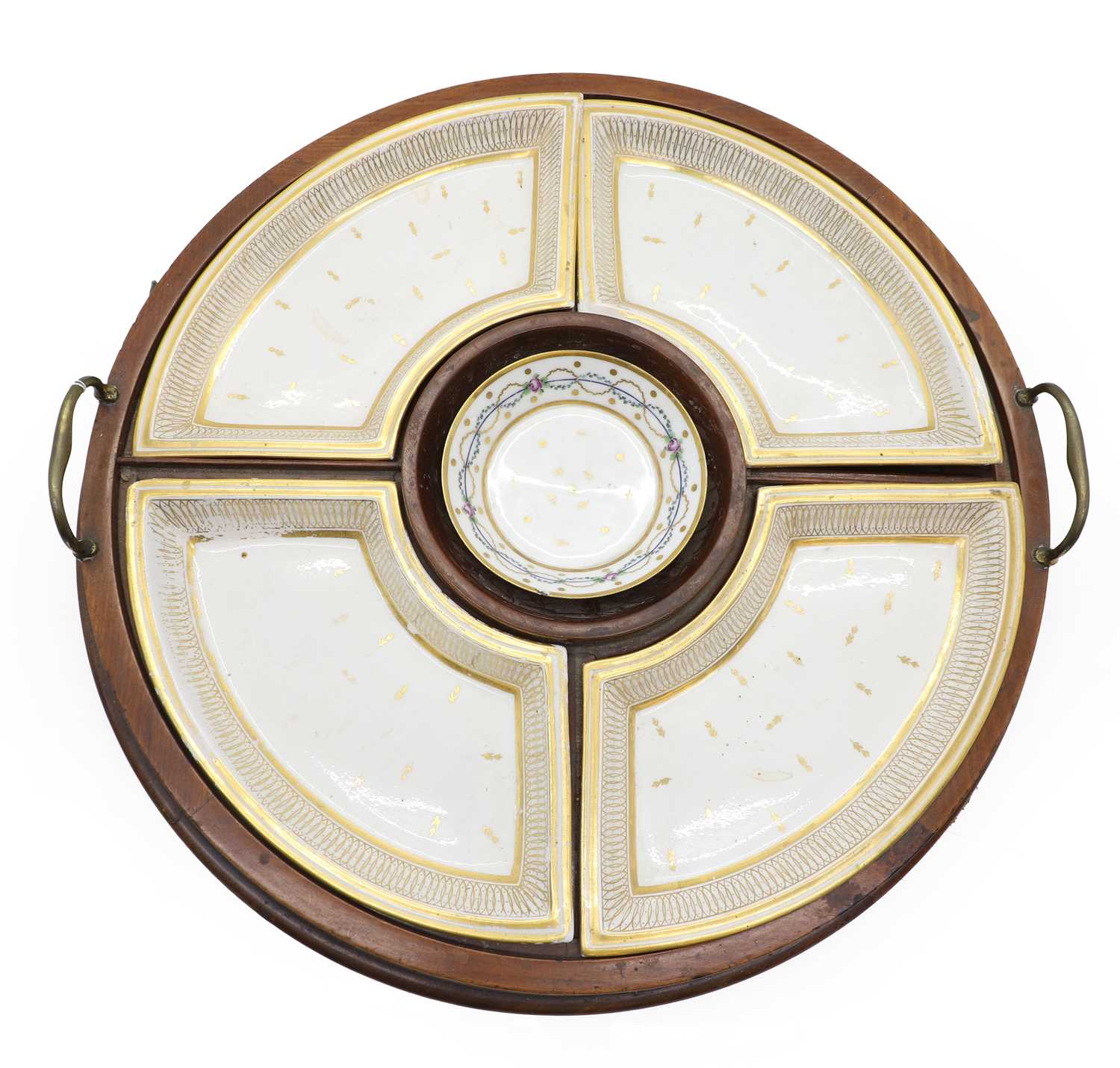 Lot 266 - A mahogany sectioned serving tray,