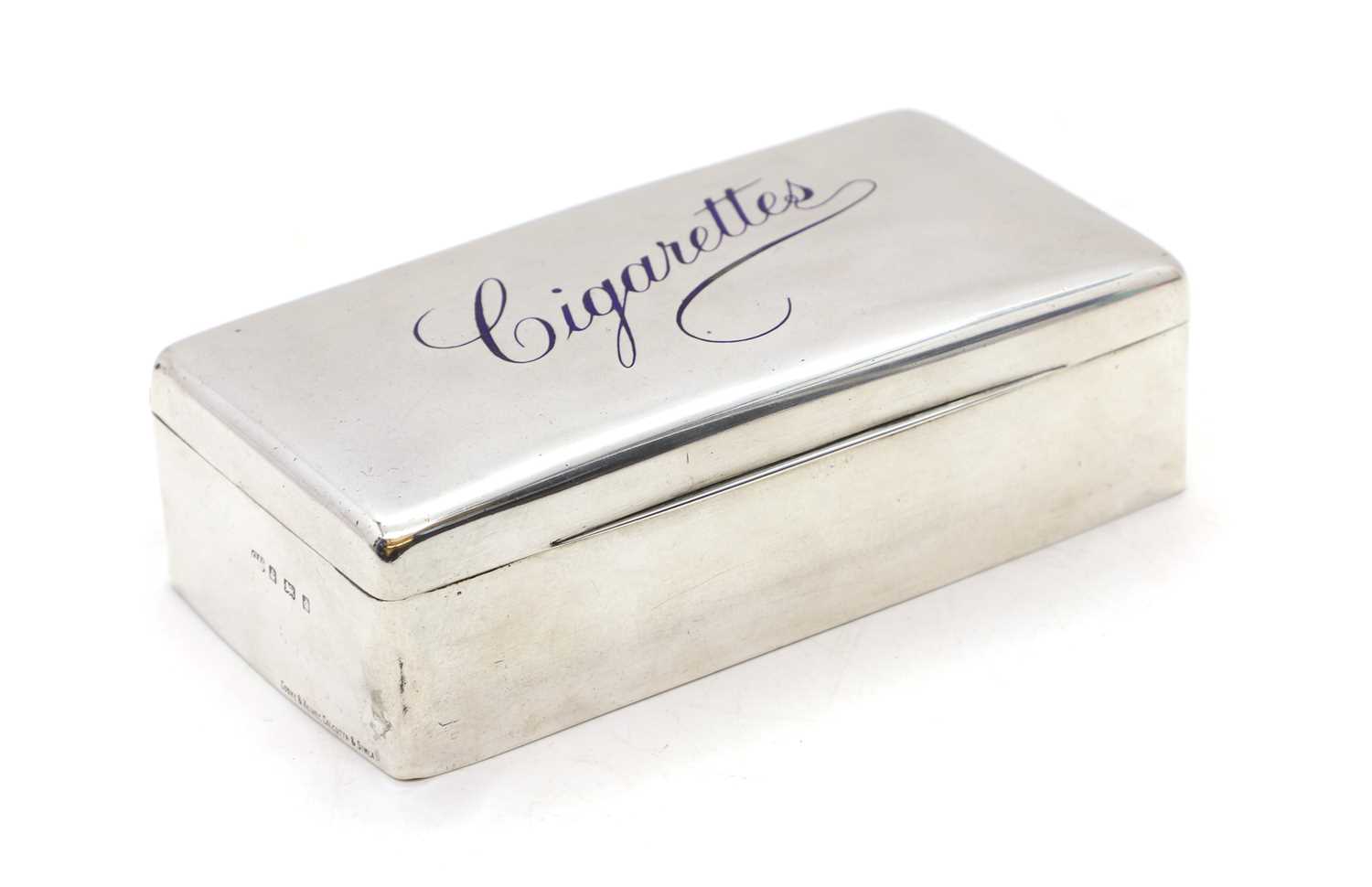 Lot 125 - An Edwardian silver cigarette box,