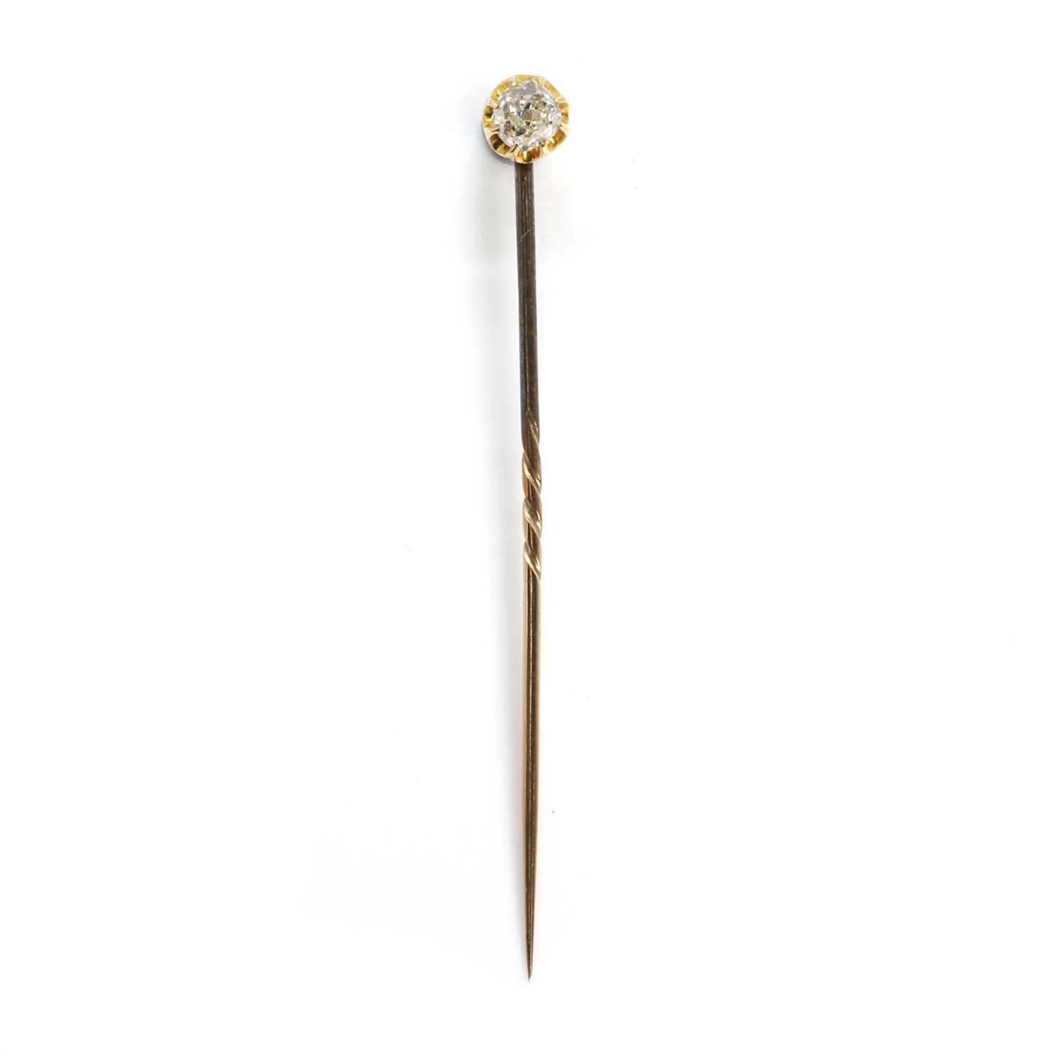 Lot 40 - An old cut diamond stick pin,