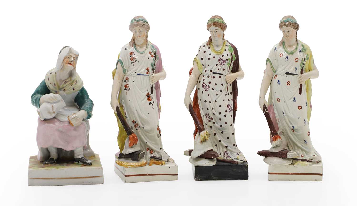 Lot 92 - Three Staffordshire pearlware figures,