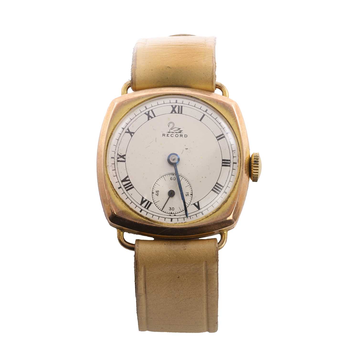 Lot 552 - A Record mechanical strap watch,