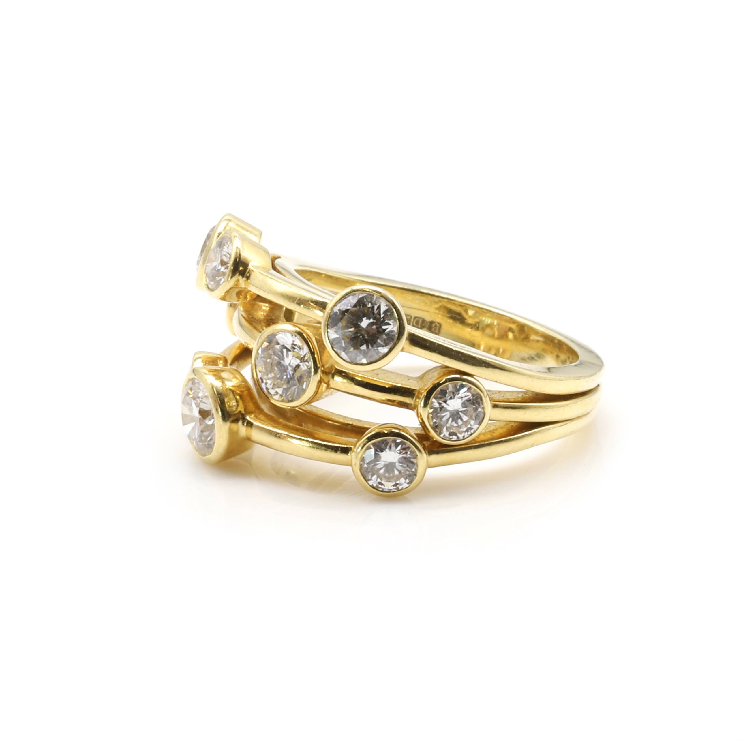 Lot 218 - An 18ct gold diamond Raindance ring, by