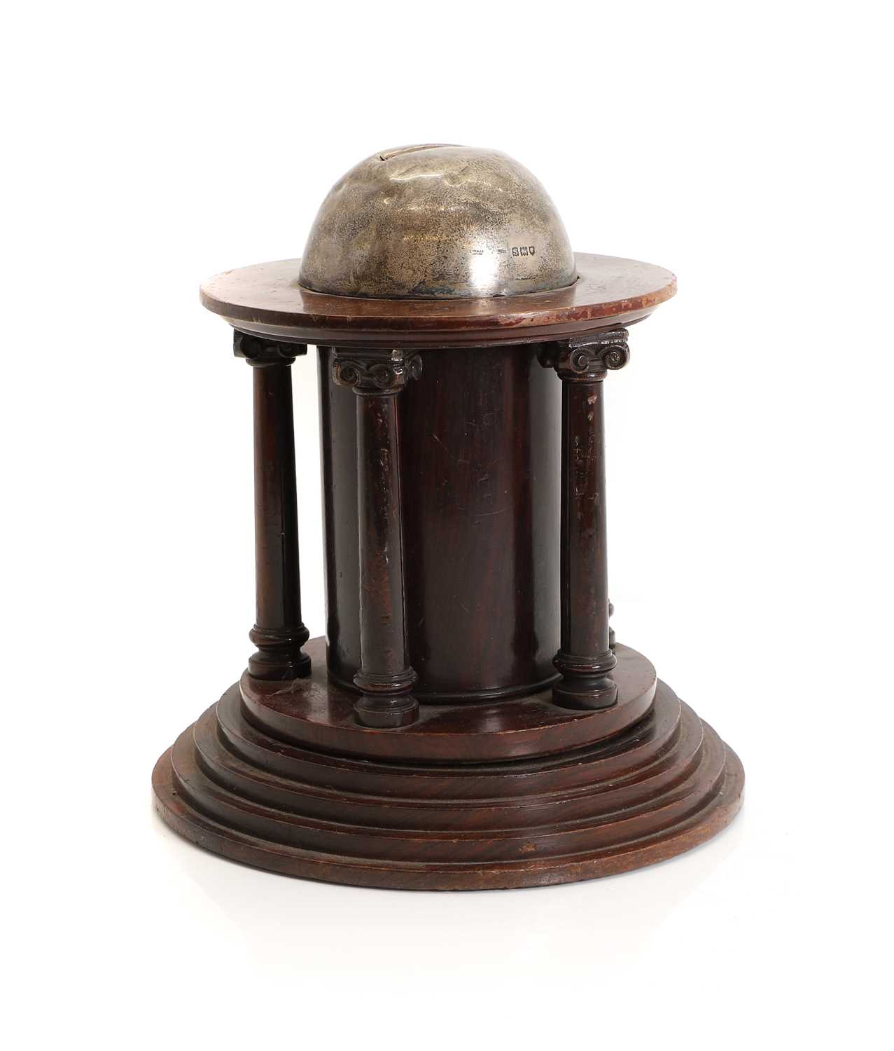 Lot 3 - A mahogany and silver mounted ballot box,