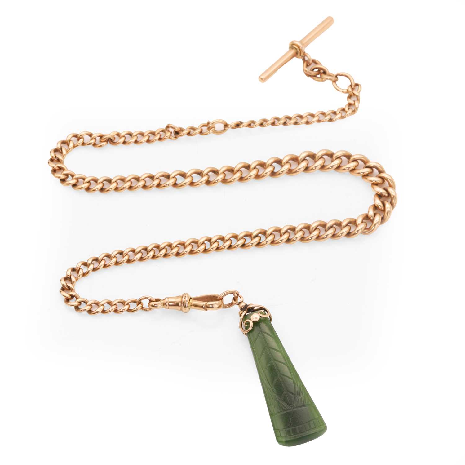 Lot 335 - A 9ct gold Albert chain,